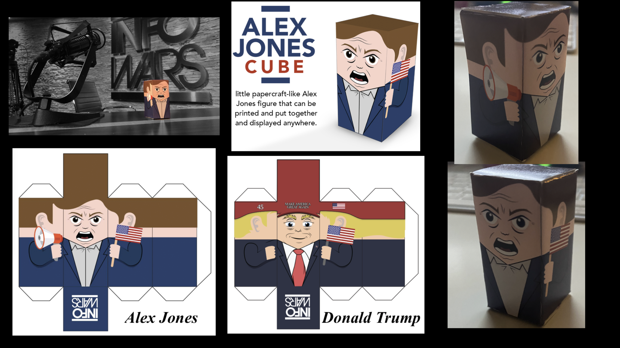 Infowars Free Printable Paper Craft Alex Jones Donald Trump Cube EXZM ...